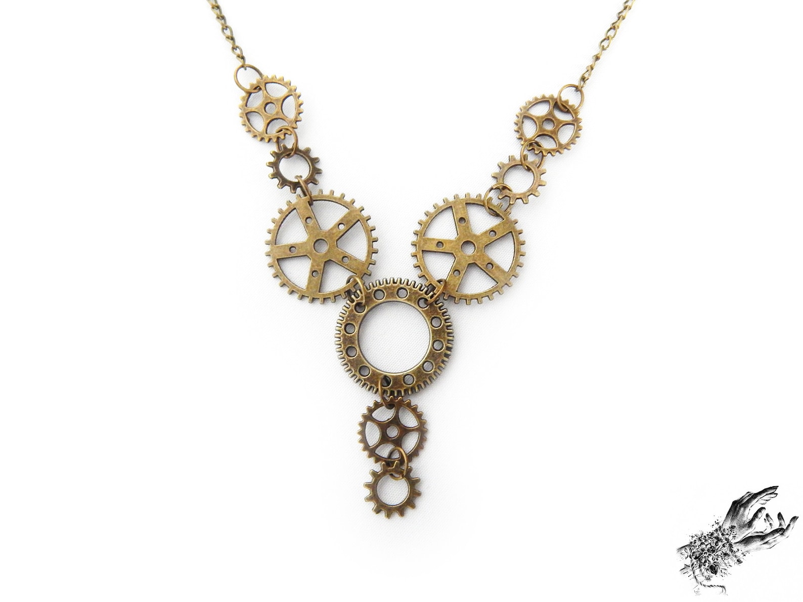 Antique Bronze Gears Necklace Steampunk Gear Necklace - Etsy