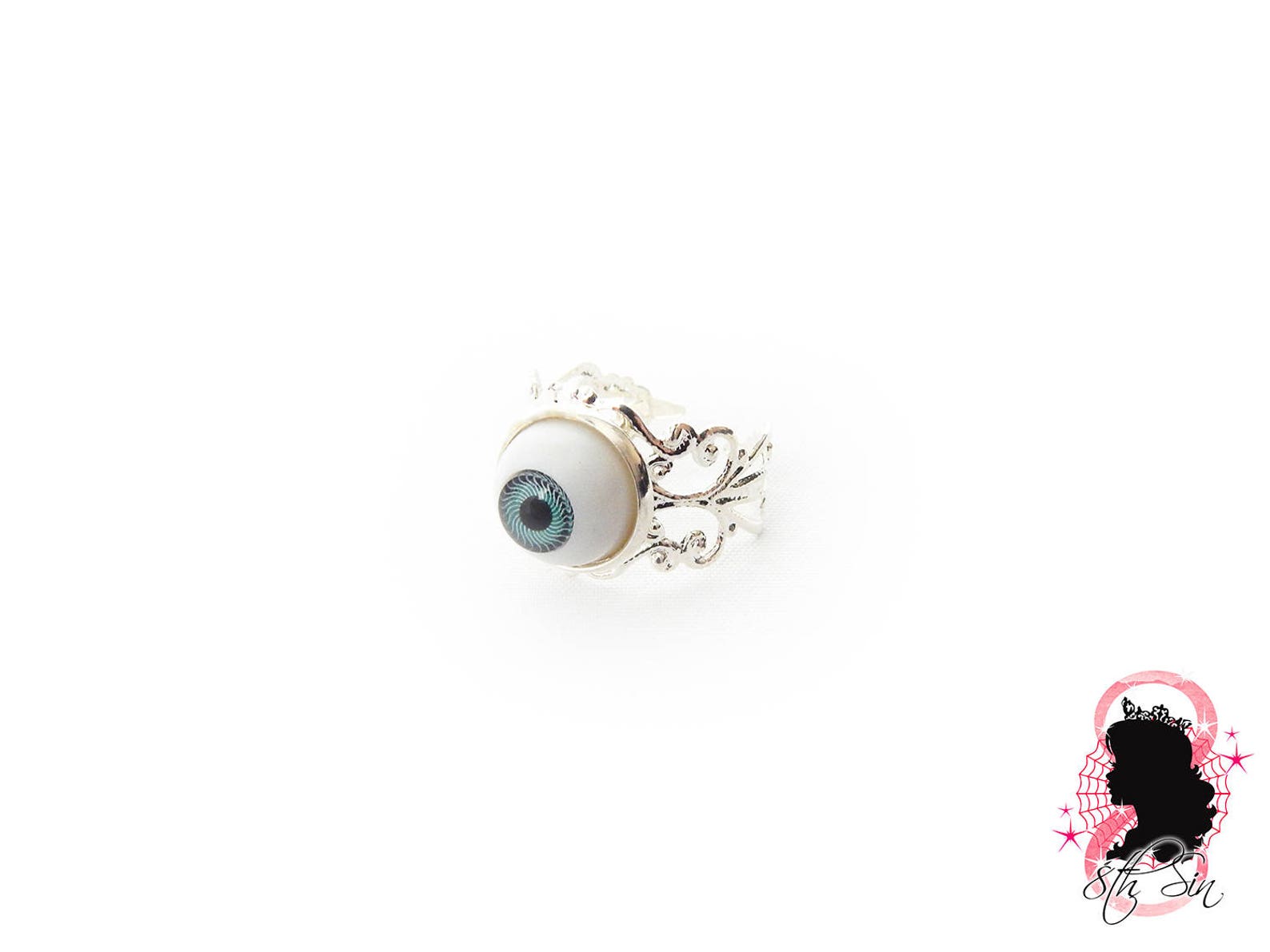 Antique Silver Eyeball Ring Blue Eyeball Ring Brown Eyeball - Etsy UK