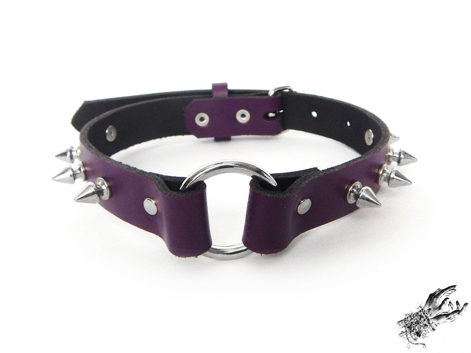 Purple Studded O Ring Choker Purple Spiked O Choker Purple - Etsy