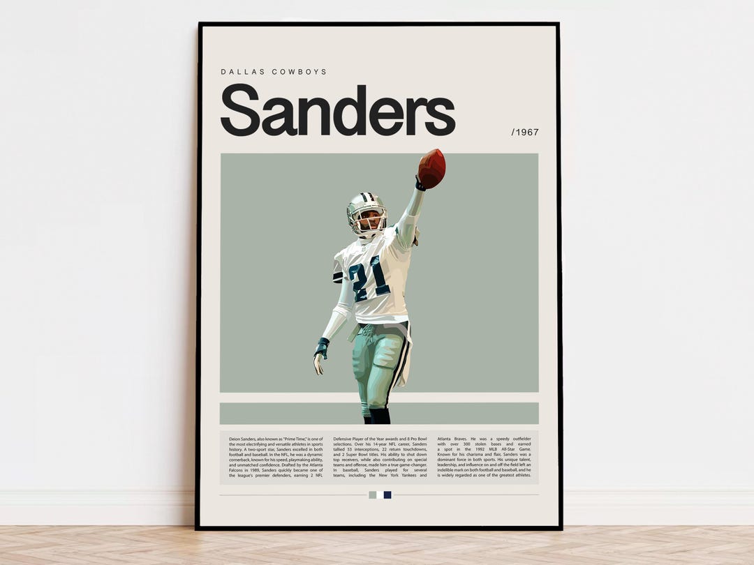 Deion Sanders Poster, NFL Poster, Sports Poster, Modern Sports Art, NFL ...