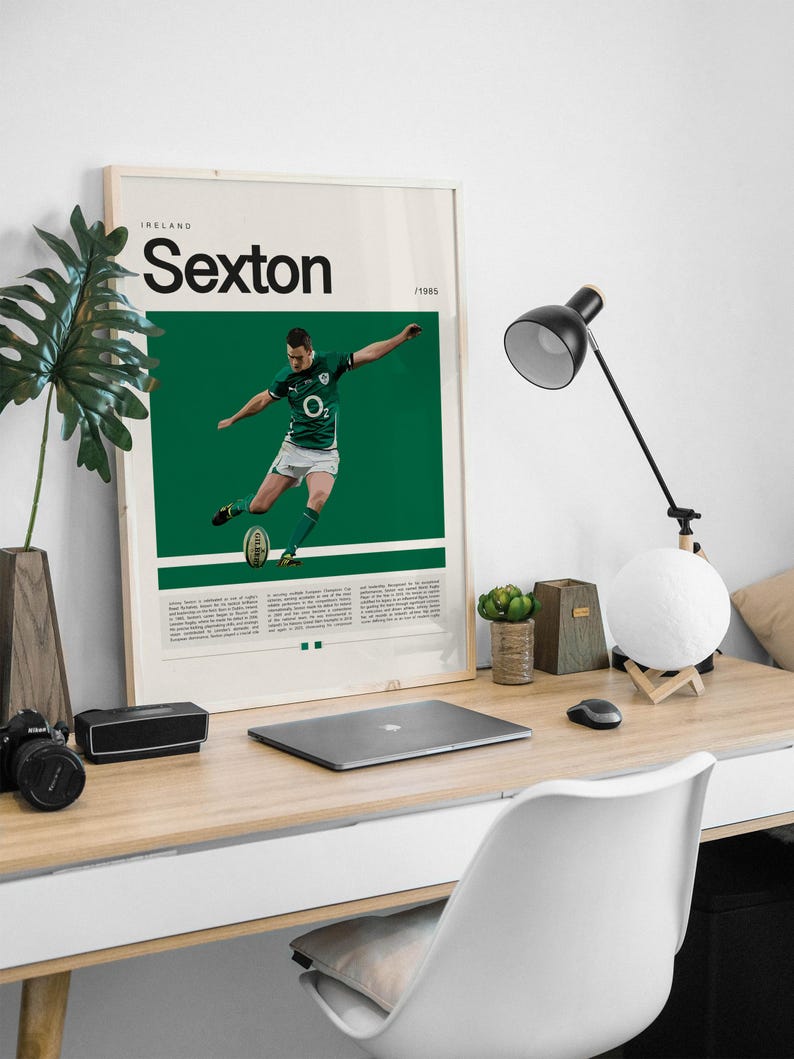 Johnny Sexton Poster, Rugby Poster, Sports Poster, Modern Sports Art ...
