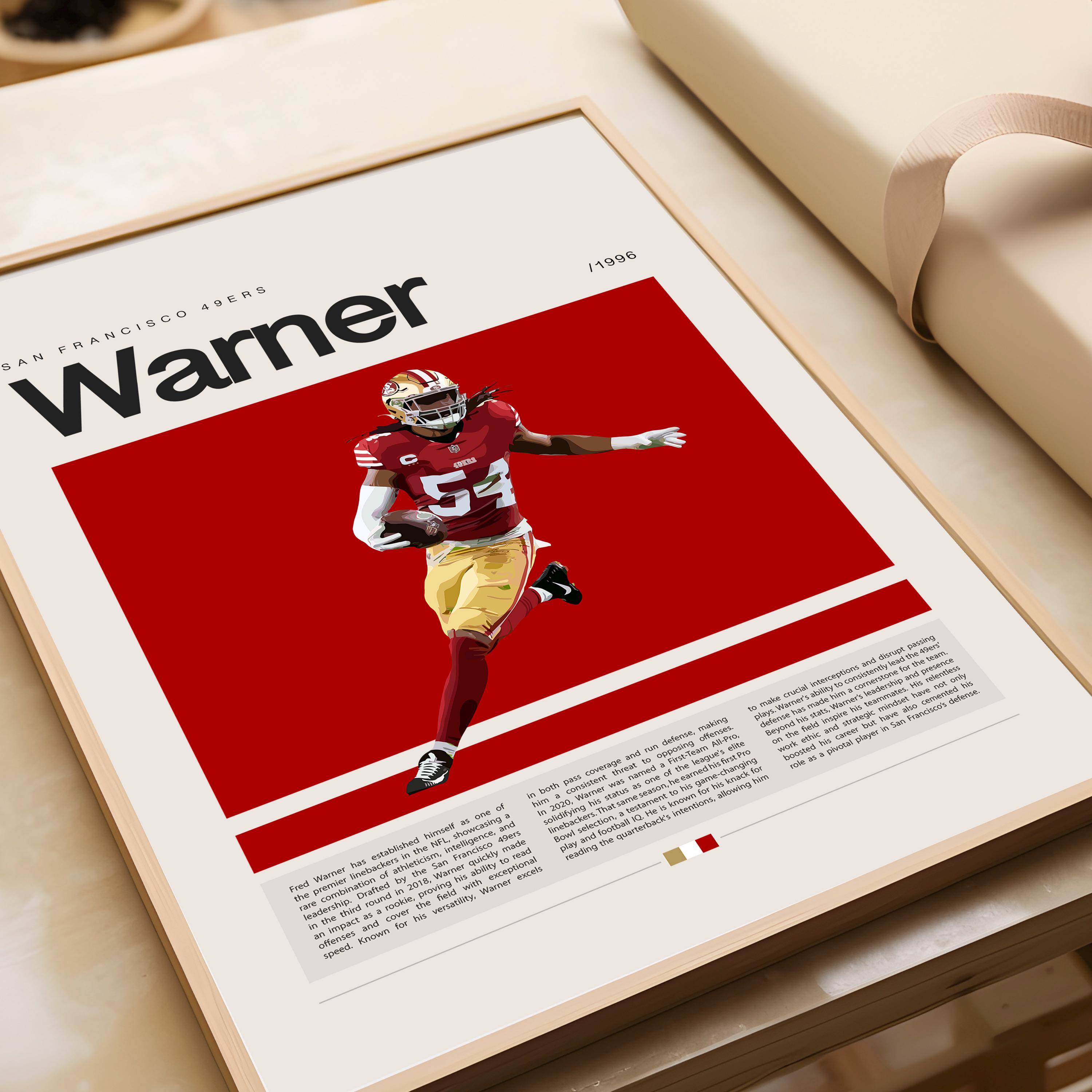 Fred Warner Poster, NFL Poster, Sports Poster, Modern Sports Art, NFL ...