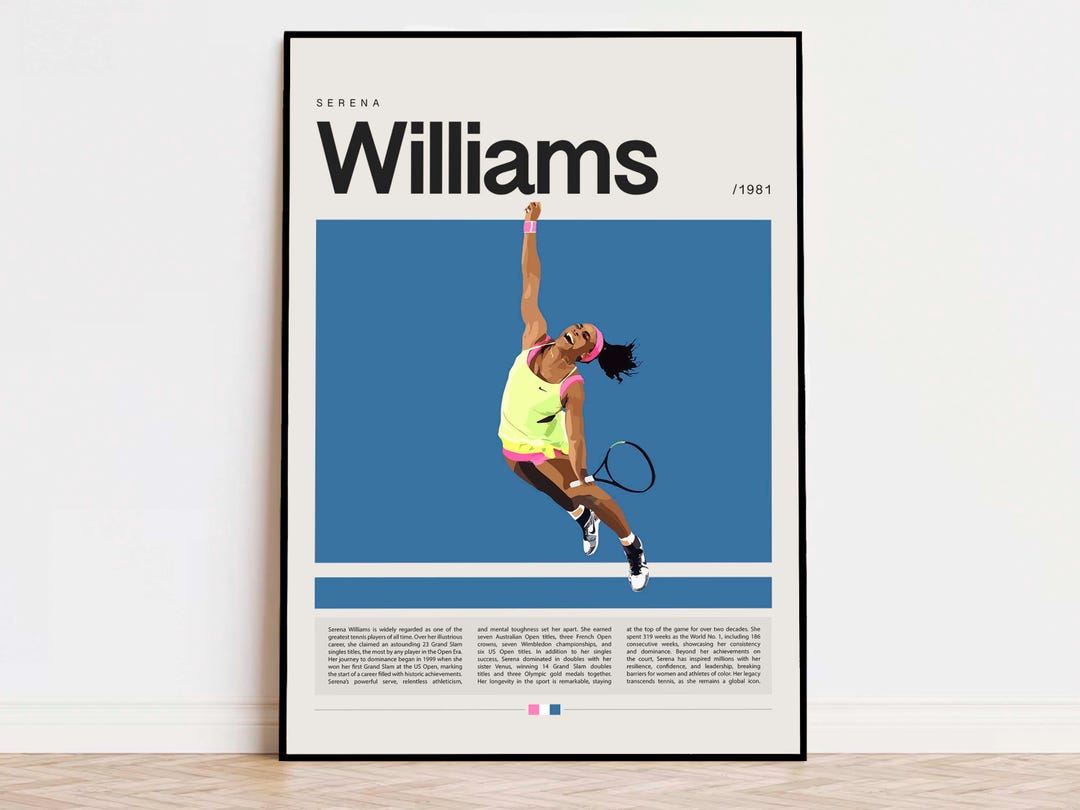 Serena Williams Poster, Tennis Poster, Serena Williams Print, Sports ...