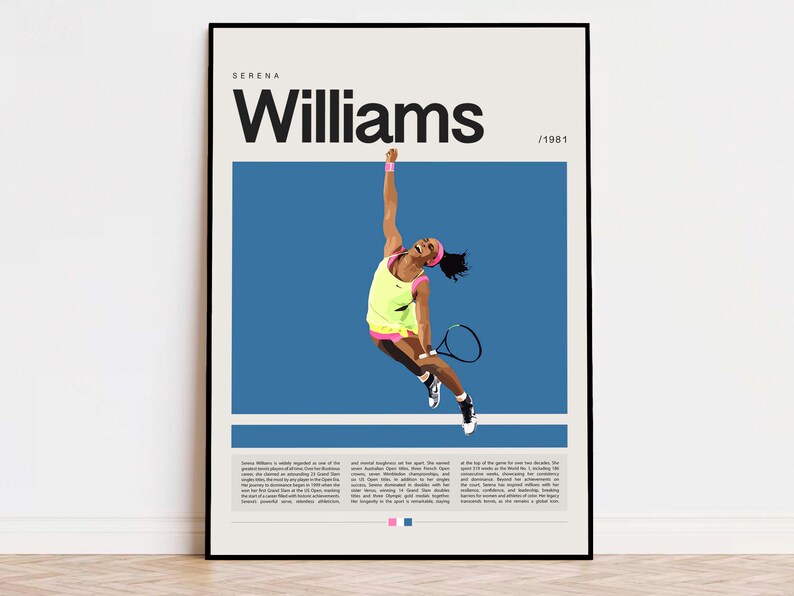 Serena Williams Poster, Tennis Poster, Serena Williams Print, Sports ...