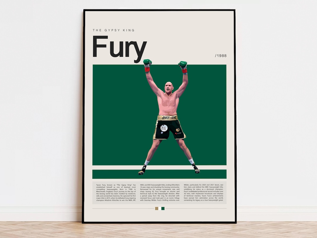 Tyson Fury Poster, Boxer Poster, Sports Poster, Modern Sports Art ...