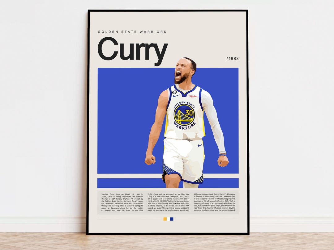 Steph Curry Poster, Golden State Warriors, NBA Poster, Sports Poster ...