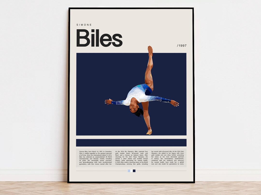 Simone Biles Poster, Gymnastics Poster, Sports Poster, Modern Sports ...