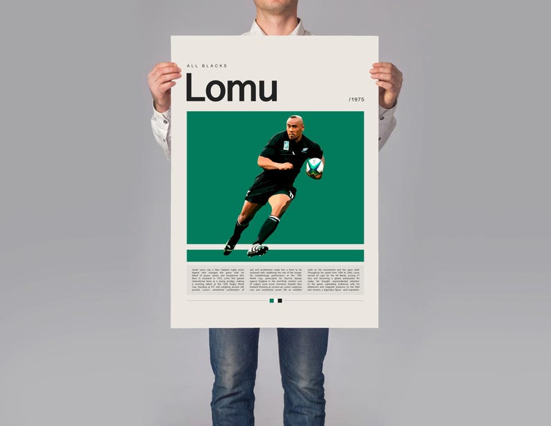 Jonah Lomu Poster, Rugby Poster, Sports Poster, Modern Sports Art ...
