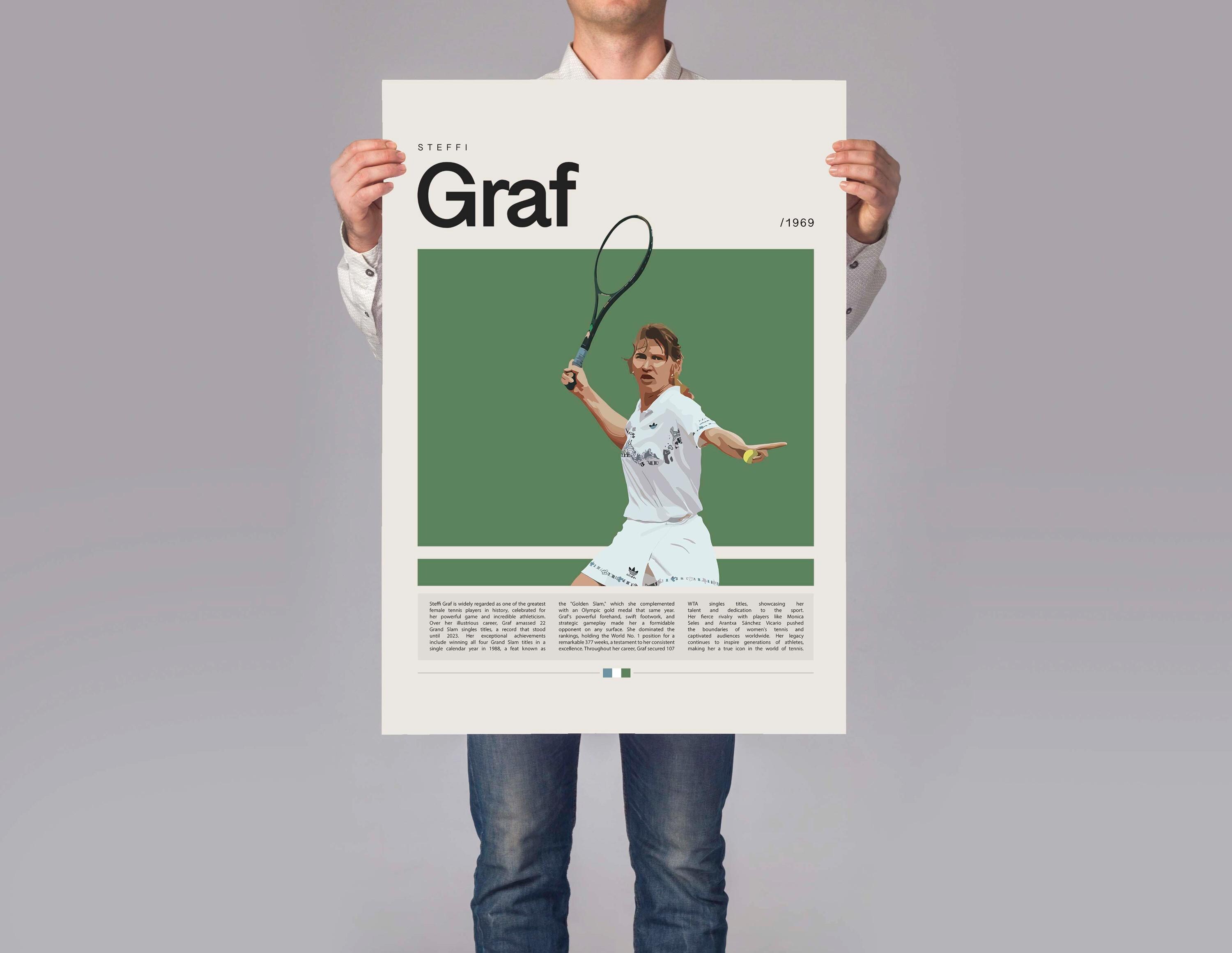 Steffi Graf Poster, Tennis Poster, Steffi Graf Print, Sports Poster ...
