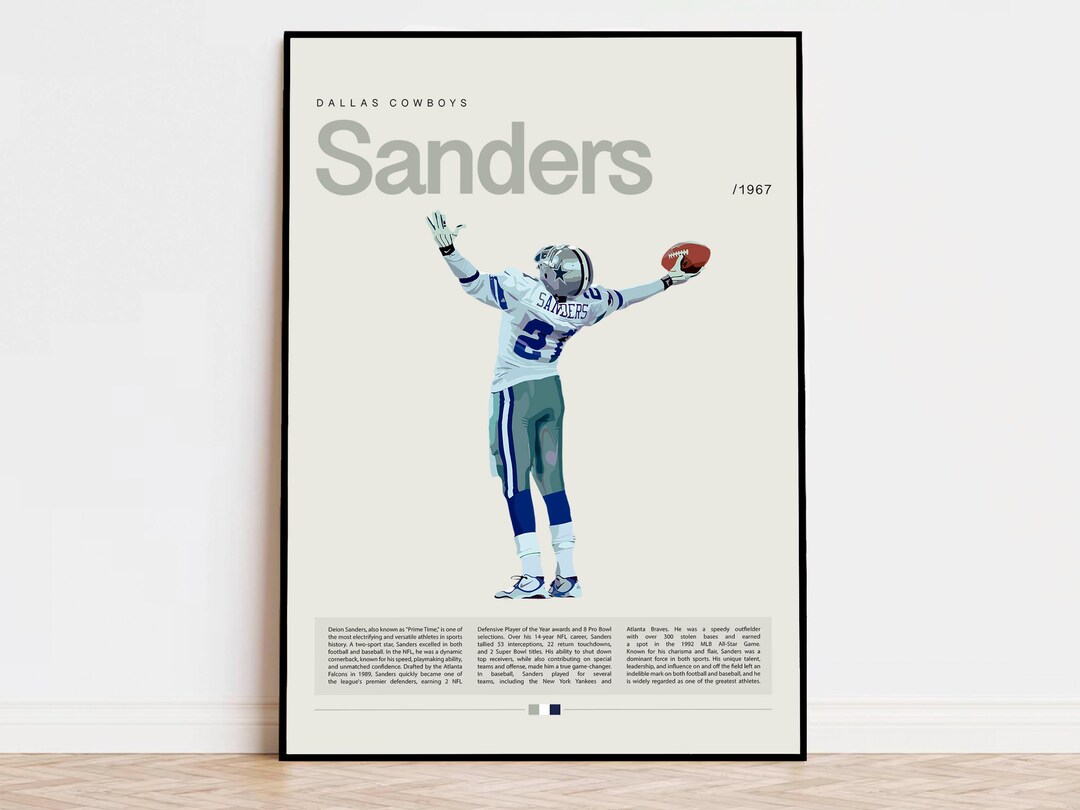 Deion Sanders Poster, NFL Poster, Sports Poster, Modern Sports Art, NFL ...