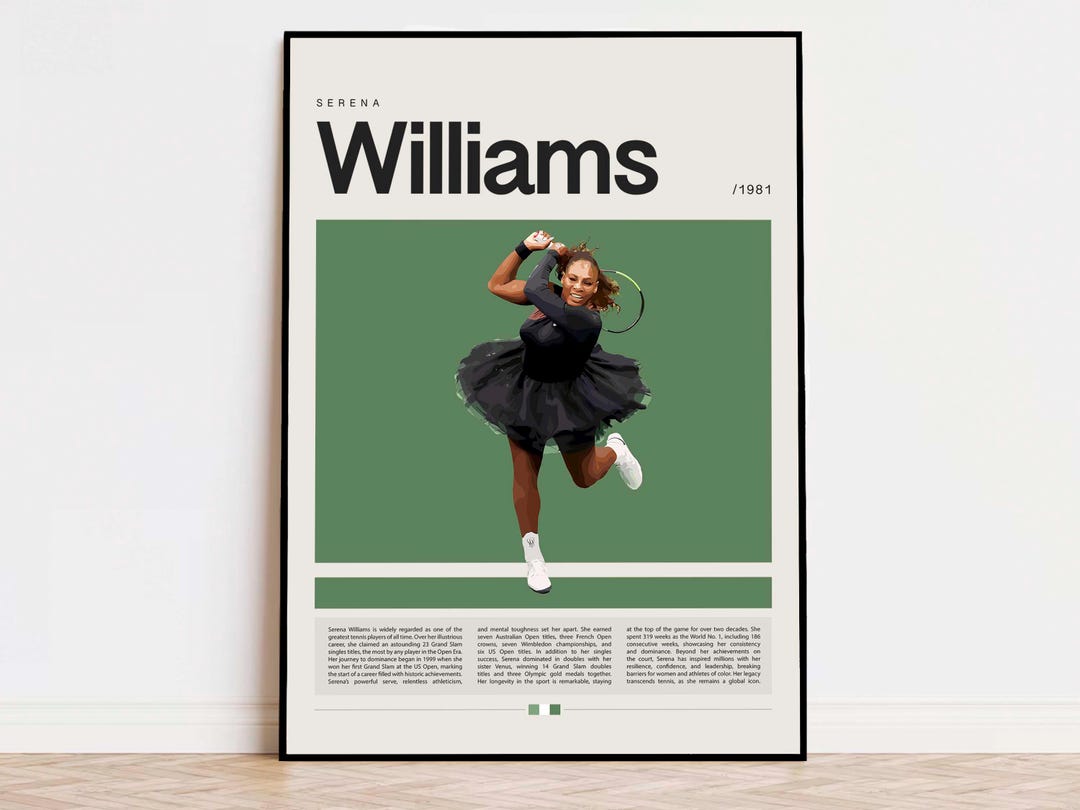 Serena Williams Poster, Tennis Poster, Serena Williams Print, Sports ...