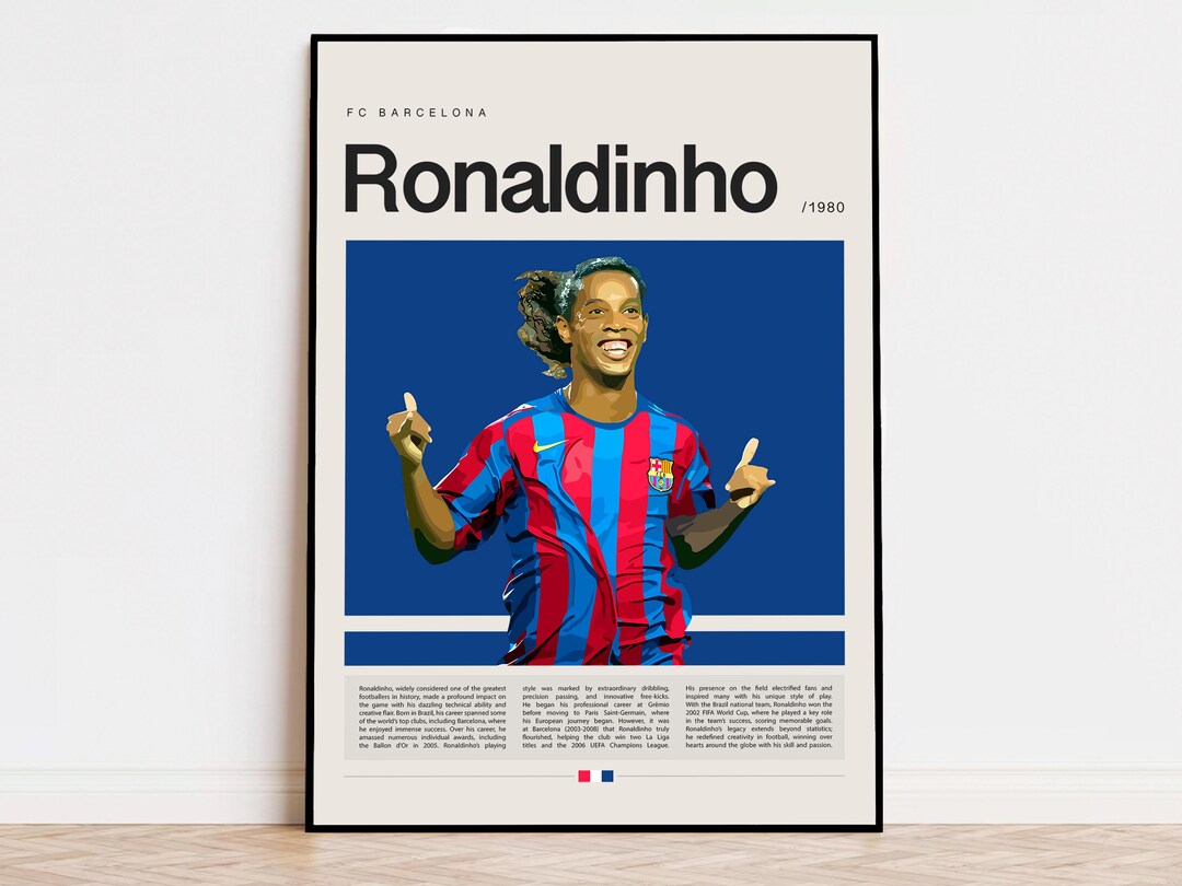 Ronaldinho Poster, Football Poster, Soccer Poster Sports Poster, Modern ...