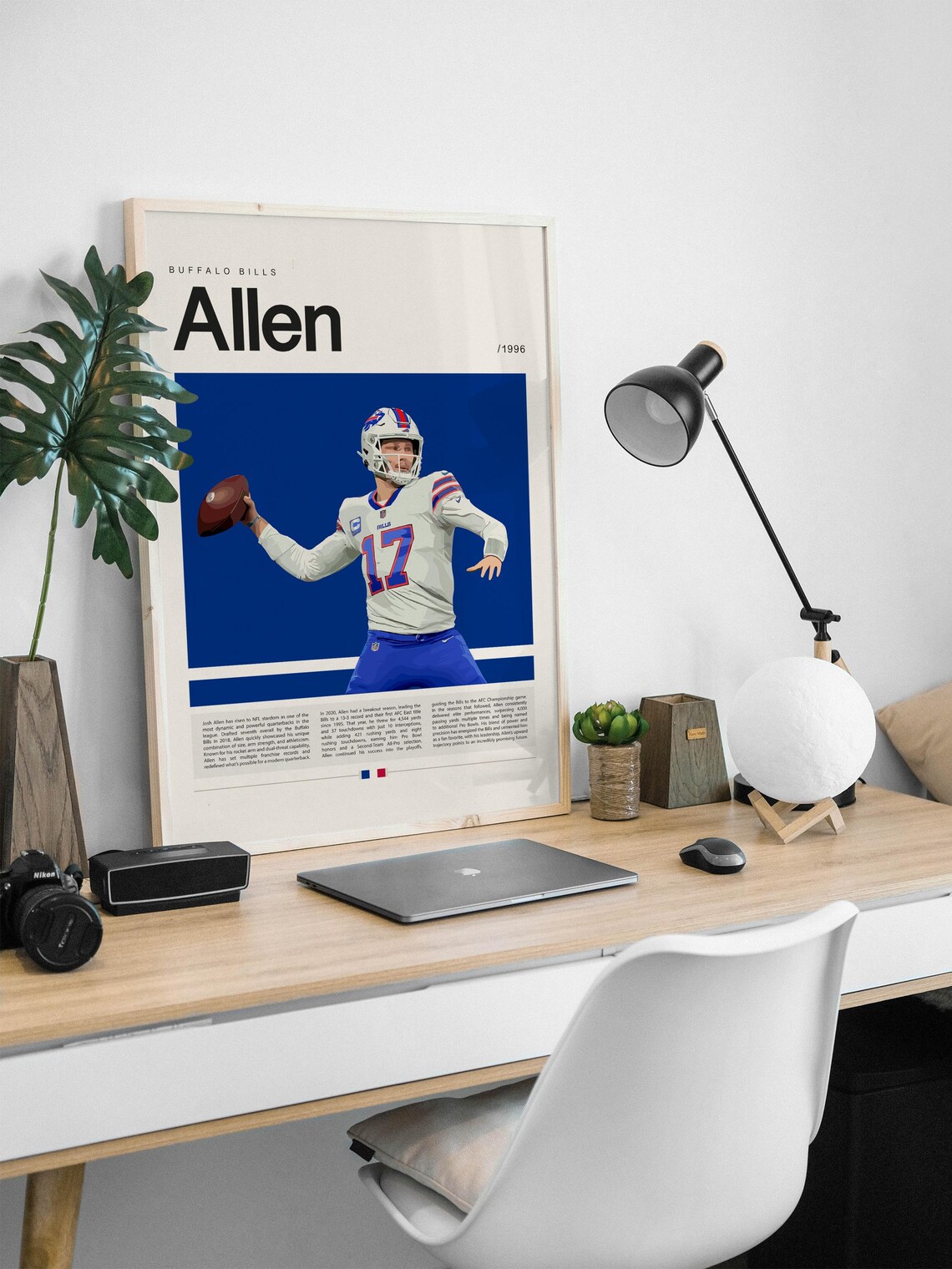 Josh Allen Poster, NFL Poster, Sports Poster, Modern Sports Art, NFL ...