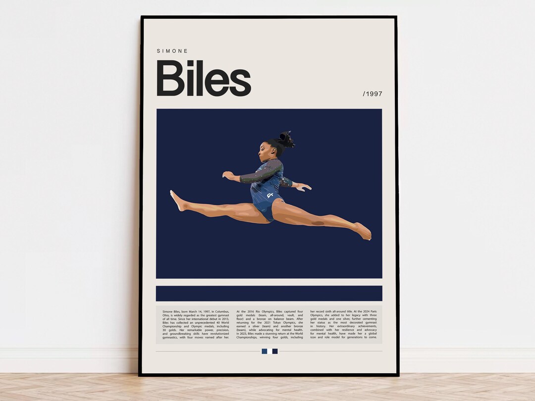 Simone Biles Poster, Gymnastics Poster, Sports Poster, Modern Sports ...