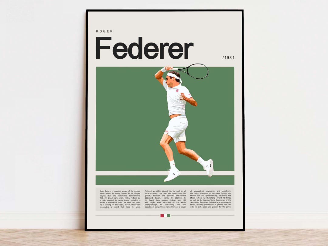 Roger Federer Poster, Tennis Poster, Motivational Poster, Sports Poster ...