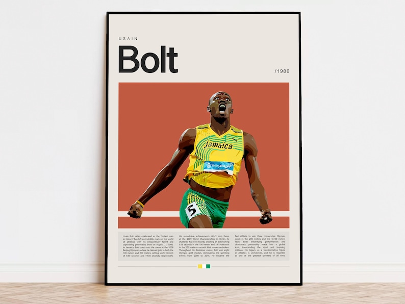 Usain Bolt Poster, Running Poster, Sports Poster, Modern Sports Art ...