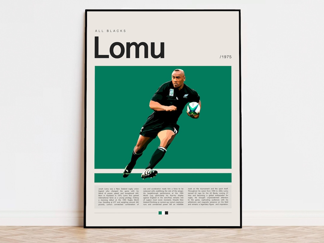 Jonah Lomu Poster, Rugby Poster, Sports Poster, Modern Sports Art ...