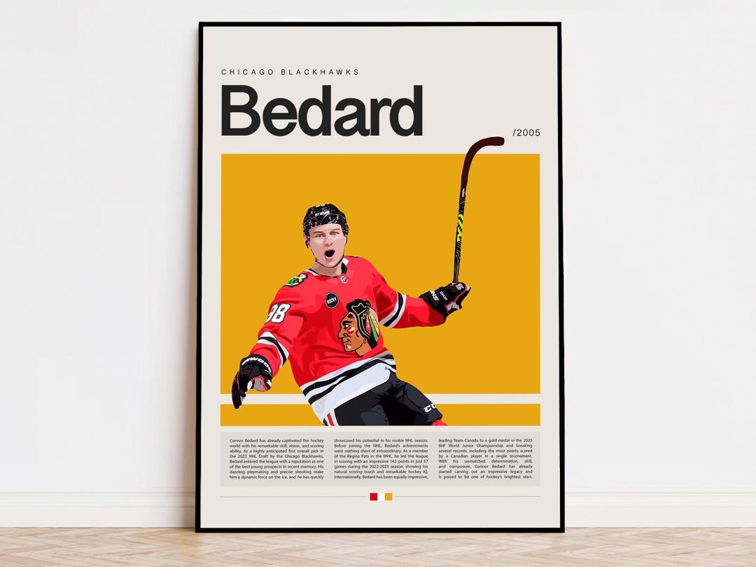 Connor Bedard Poster, NHL Poster, Sports Poster, Modern Sports Art, NHL ...