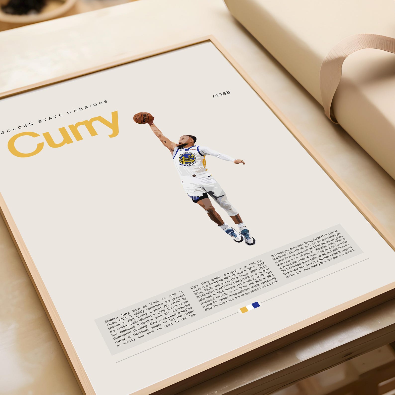 Steph Curry Poster, Golden State Warriors, NBA Poster, Sports Poster ...