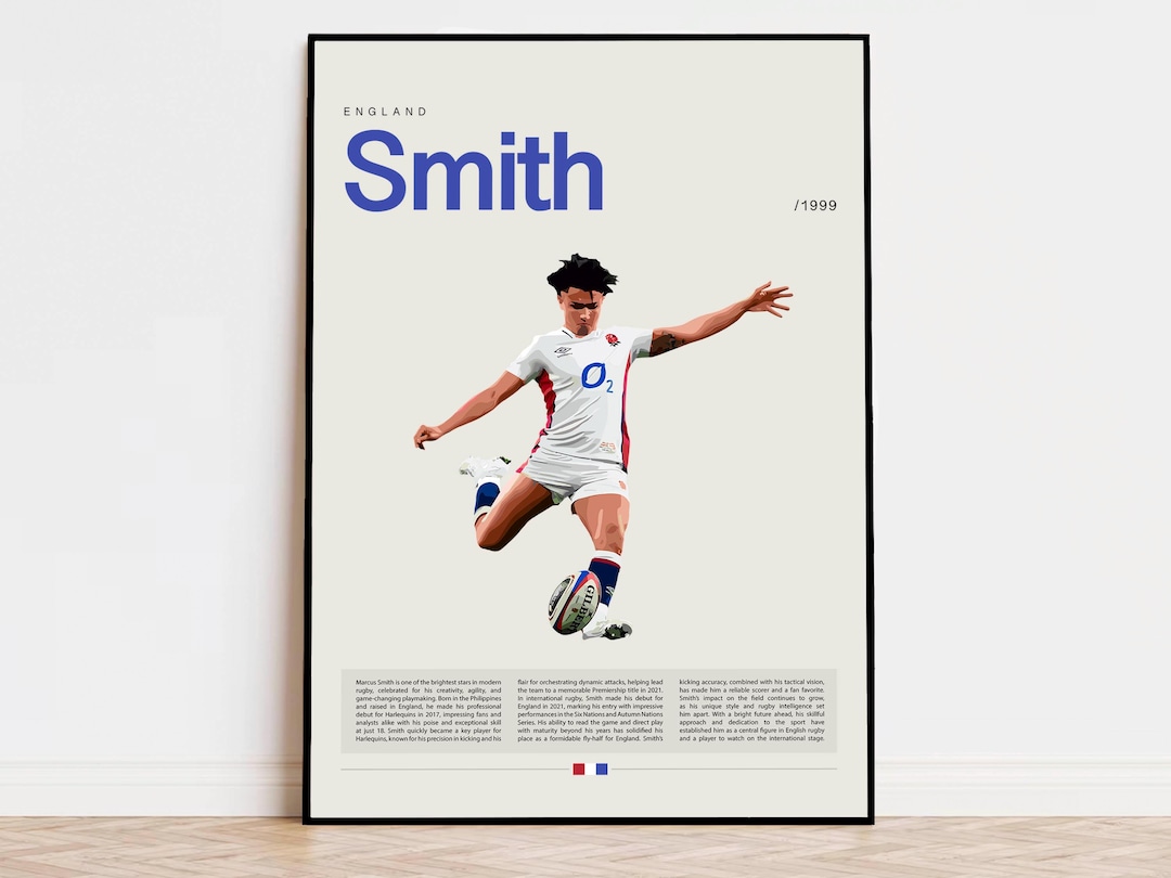 Marcus Smith Poster, Rugby Poster, Sports Poster, Modern Sports Art ...
