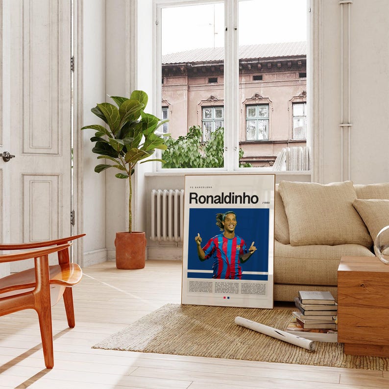 Ronaldinho Poster, Football Poster, Soccer Poster Sports Poster, Modern ...
