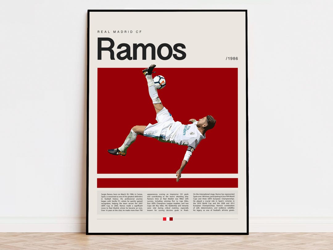 Sergio Ramos Poster, Football Poster, Soccer Poster Sports Poster ...