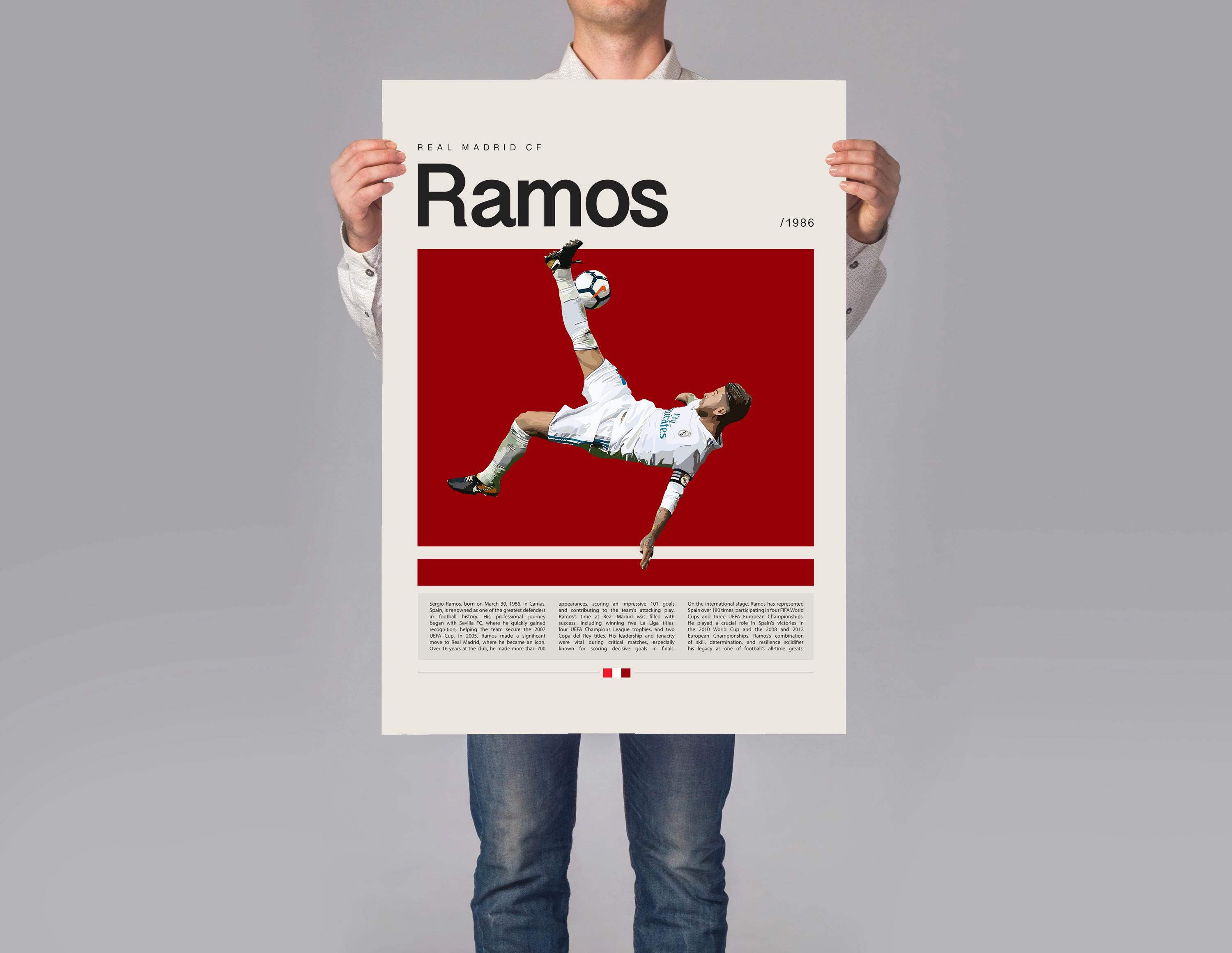 Sergio Ramos Poster, Football Poster, Soccer Poster Sports Poster ...