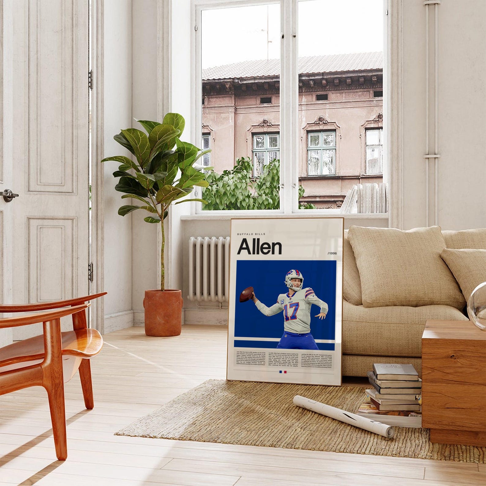 Josh Allen Poster, NFL Poster, Sports Poster, Modern Sports Art, NFL ...