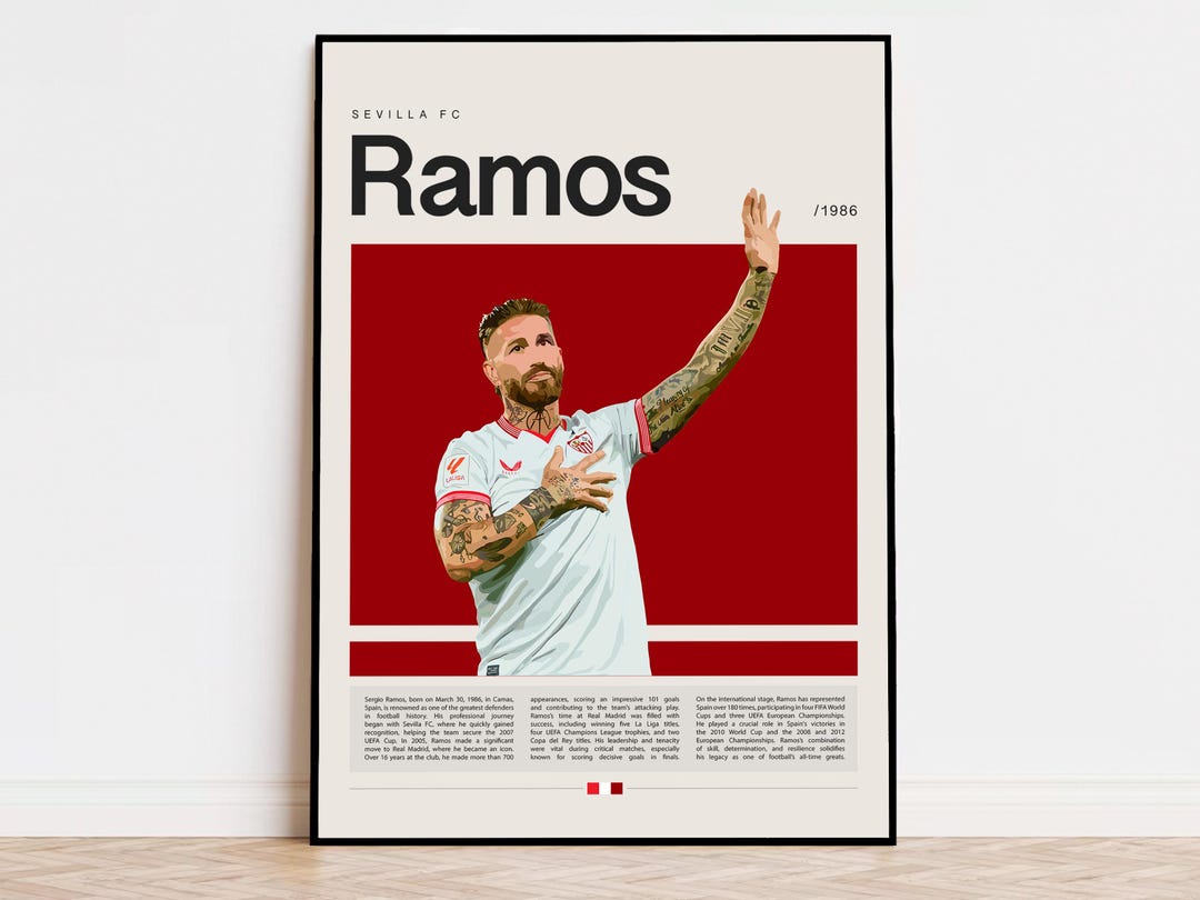 Sergio Ramos Poster, Football Poster, Soccer Poster Sports Poster ...