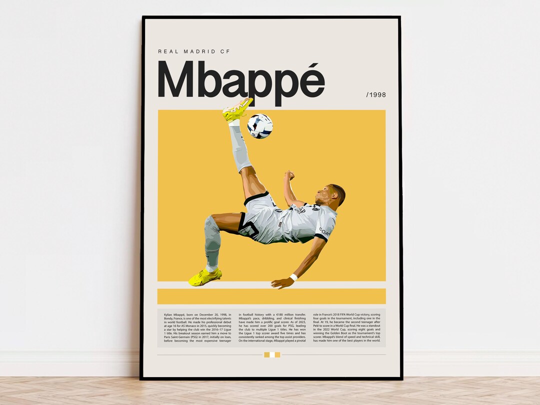 Kylian Mbappé Poster, Football Poster, Soccer Poster Sports Poster ...