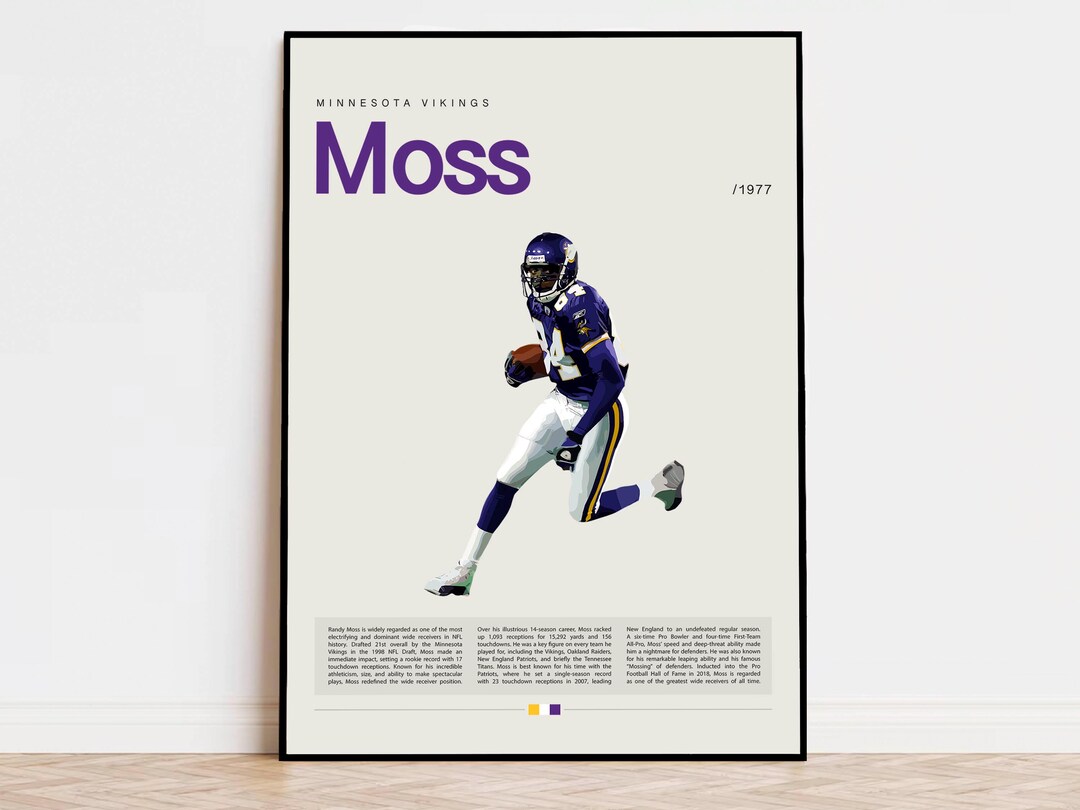 Randy Moss Poster, NFL Poster, Sports Poster, Modern Sports Art, NFL ...