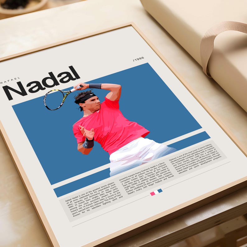 Rafael Nadal Poster, Tennis Poster, Rafael Nadal Print, Sports Poster ...