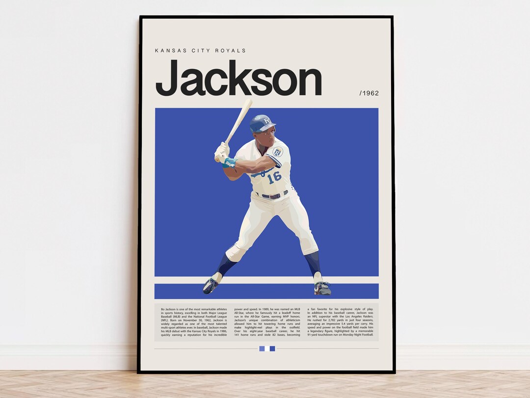 Bo Jackson Poster, Baseball Poster, Kansas City Royals, Sports Poster ...