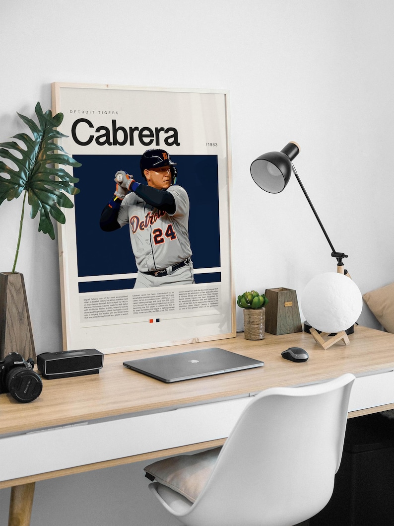 Miguel Cabrera Poster, Baseball Poster, Detroit Tigers, Sports Poster ...