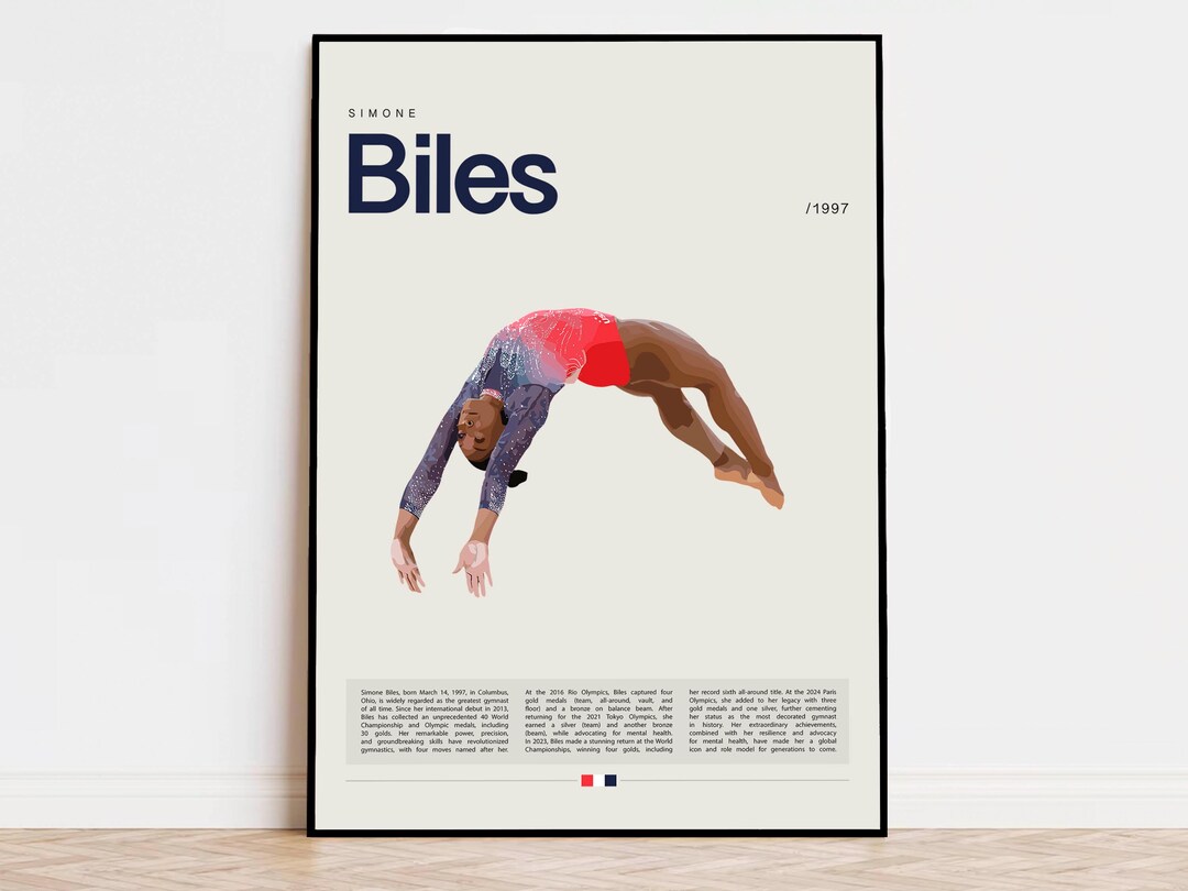 Simone Biles Poster, Gymnastics Poster, Sports Poster, Modern Sports ...