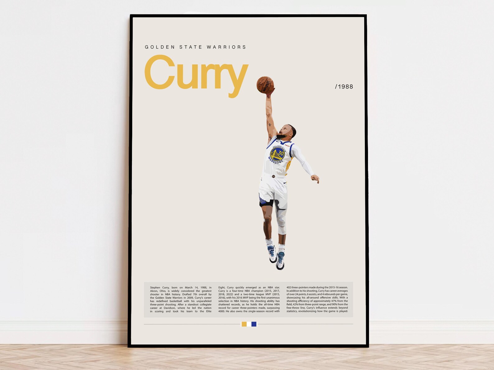 Steph Curry Poster, Golden State Warriors, NBA Poster, Sports Poster ...