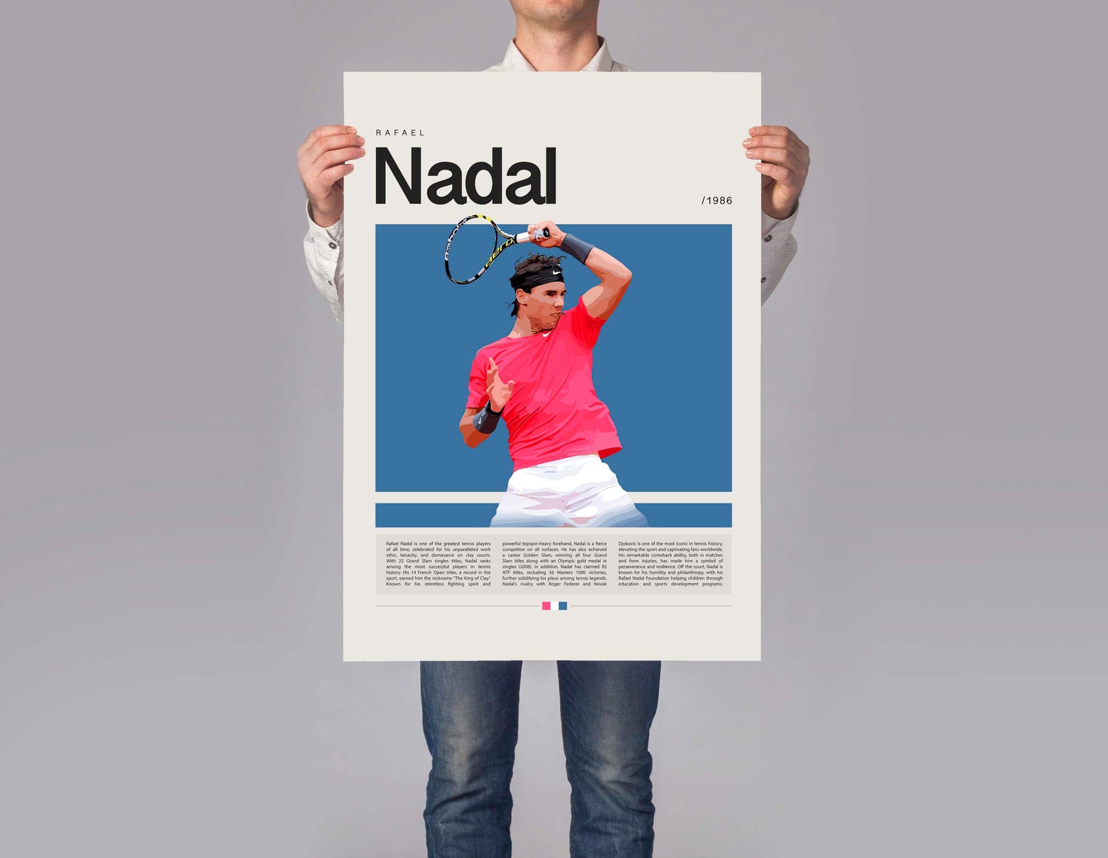 Rafael Nadal Poster, Tennis Poster, Rafael Nadal Print, Sports Poster ...