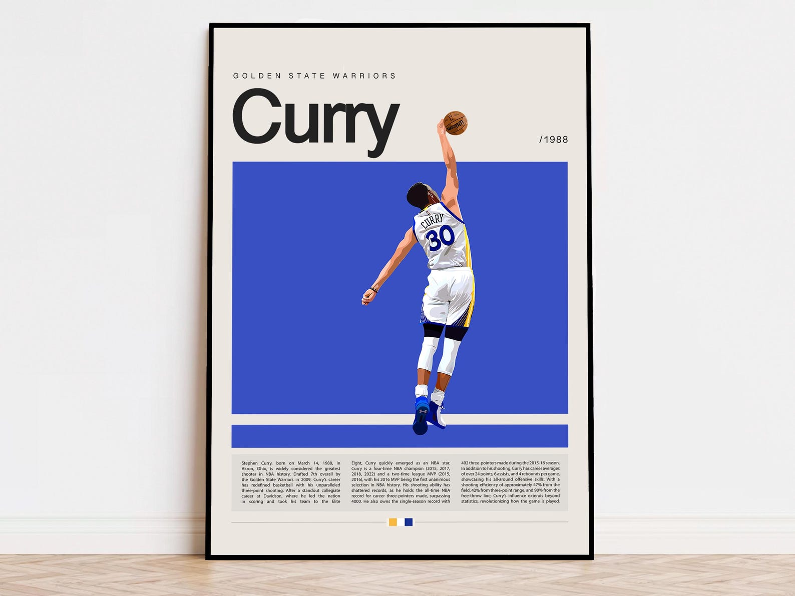 Steph Curry Poster, Golden State Warriors, NBA Poster, Sports Poster ...