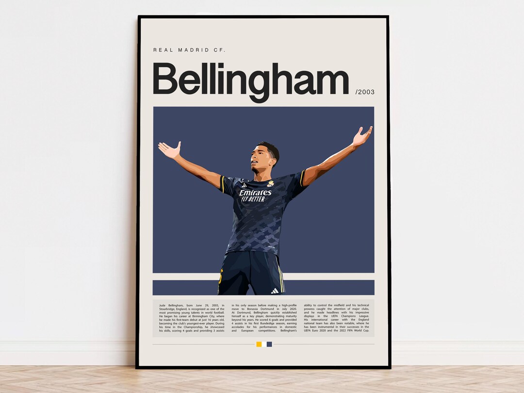 Jude Bellingham Poster, Football Poster, Soccer Poster Sports Poster ...
