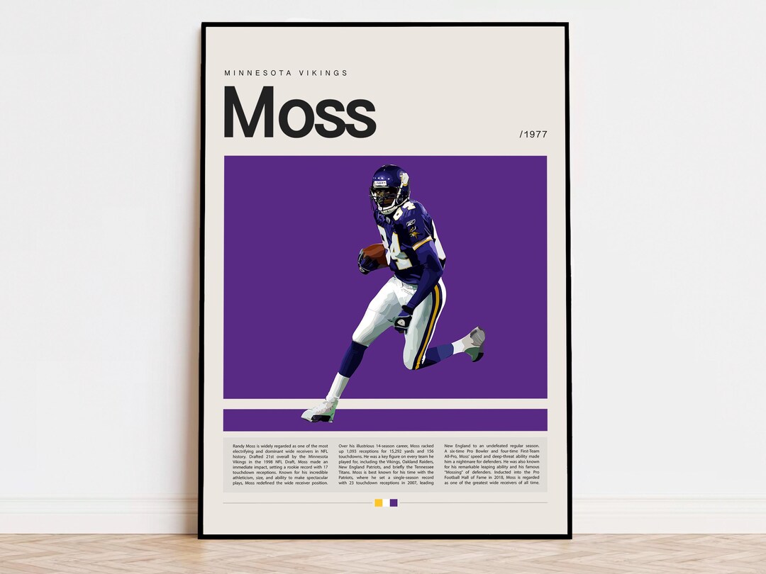 Randy Moss Poster, NFL Poster, Sports Poster, Modern Sports Art, NFL ...