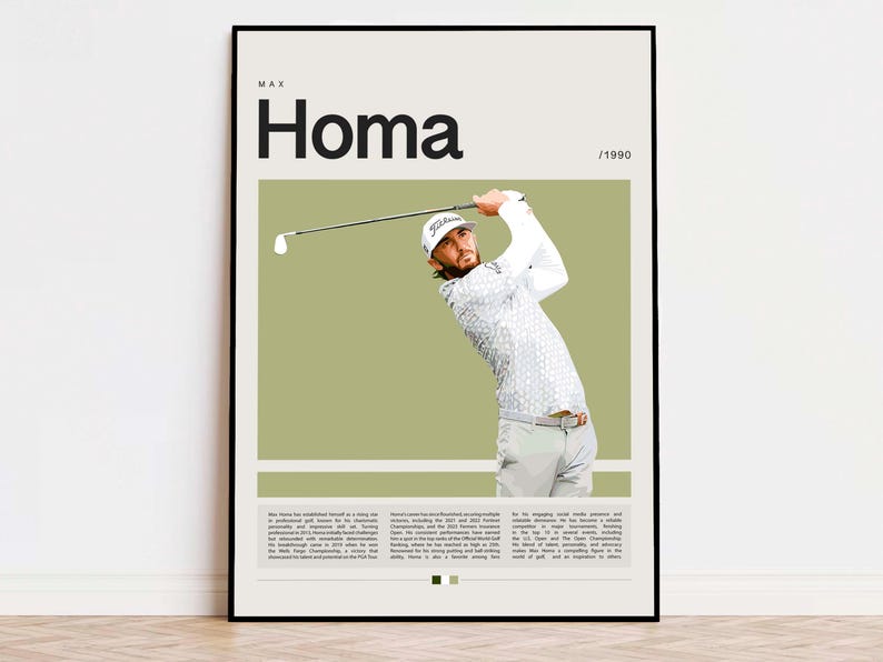 Max Homa Poster, Golf Poster, Gift for Golfer, Sports Poster, Modern ...