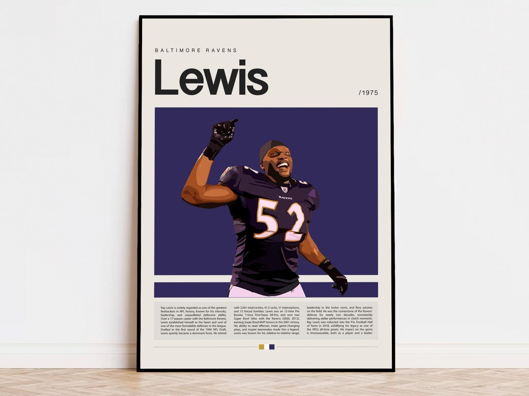 Ray Lewis Poster, NFL Poster, Sports Poster, Modern Sports Art, NFL ...