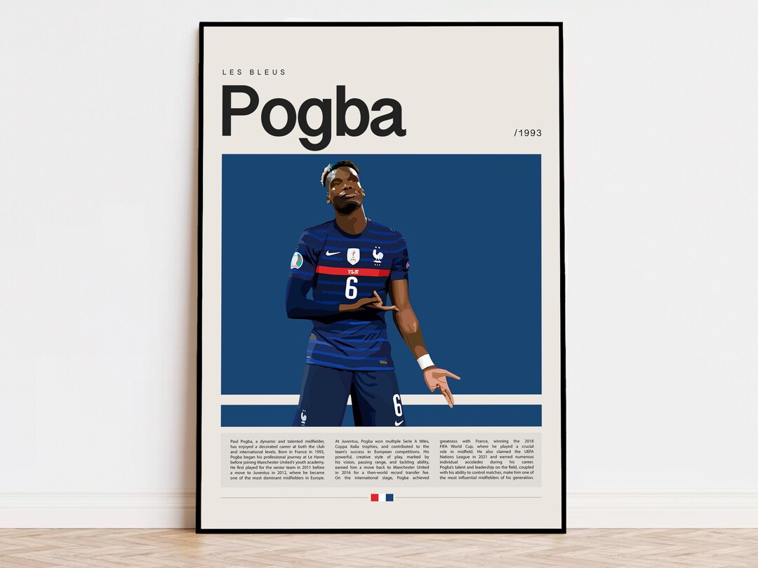 Paul Pogba Poster, Football Poster, Soccer Poster Sports Poster, Modern ...
