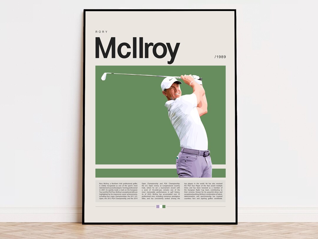 Rory Mcilroy Poster, Golf Poster, Gift for Golfer, Sports Poster ...