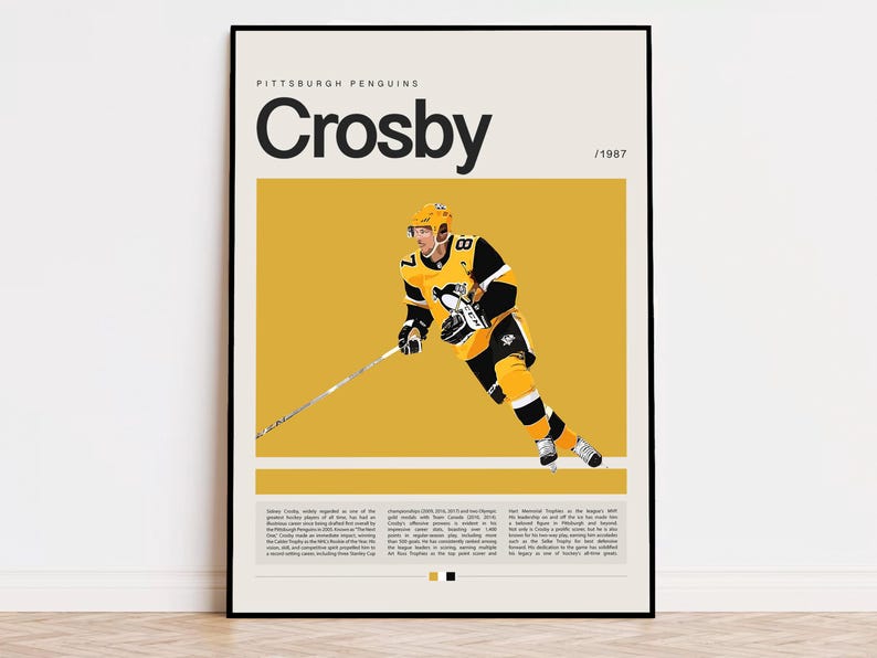 Sidney Crosby Poster, NHL Poster, Sports Poster, Modern Sports Art, NHL ...