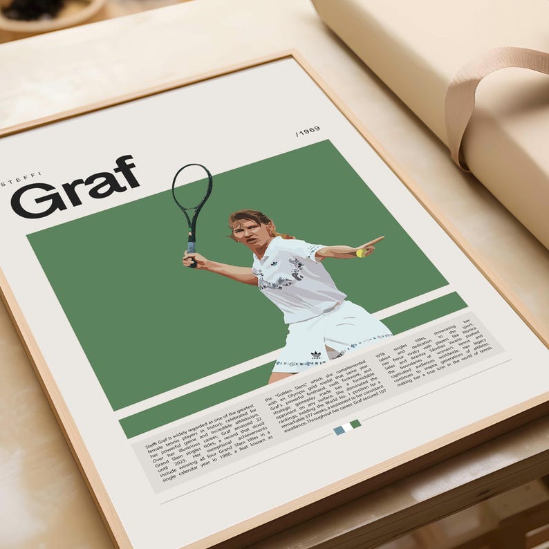 Steffi Graf Poster, Tennis Poster, Steffi Graf Print, Sports Poster ...