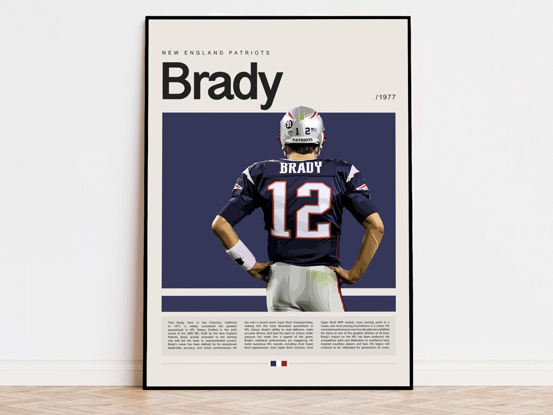Tom Brady Poster, NFL Poster, Sports Poster, Modern Sports Art, NFL ...