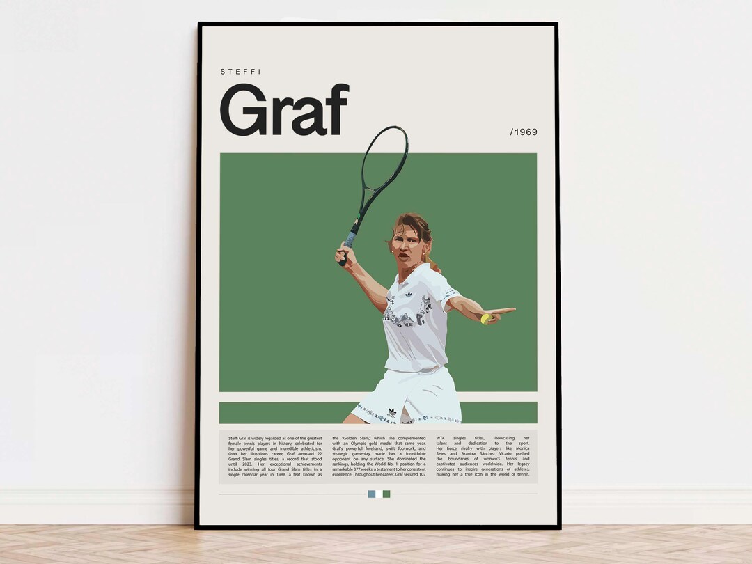 Steffi Graf Poster, Tennis Poster, Steffi Graf Print, Sports Poster, Modern Sports Art, Tennis ...