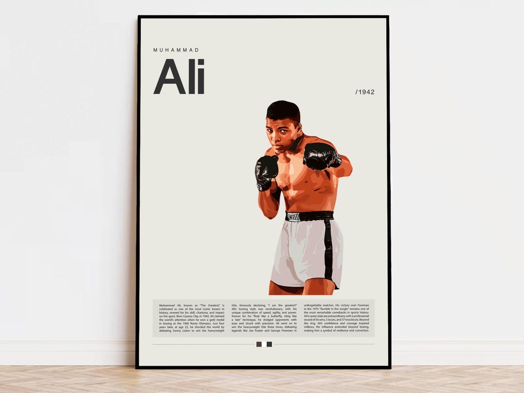 Muhammad Ali Poster, Boxer Poster, Sports Poster, Modern Sports Art ...