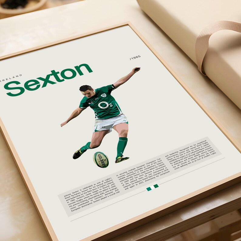 Johnny Sexton Poster, Rugby Poster, Sports Poster, Modern Sports Art ...